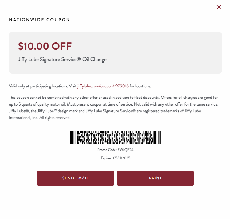 15% Off Jiffy Lube Coupons & Promo Codes - May 2025