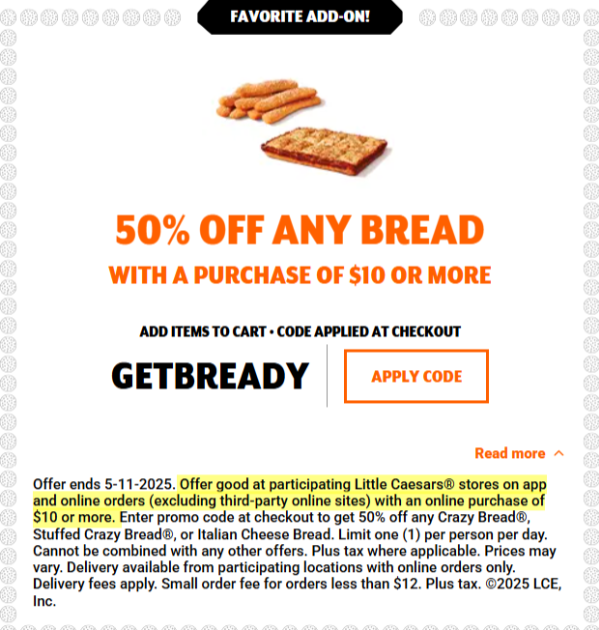 50% Off Little Caesars Coupons & Promo Codes - April 2025