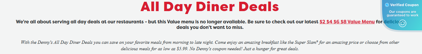 $10 Off Denny's Coupons & Promo Codes - May 2025