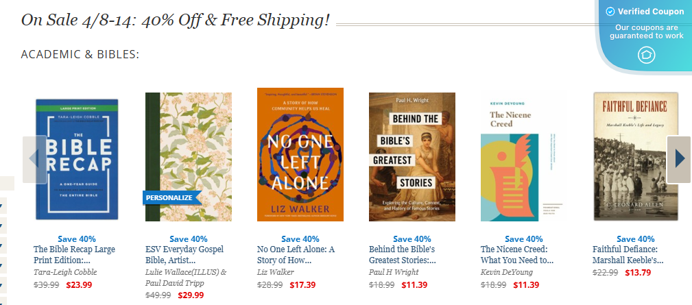 60% Off Christian Book Coupons & Promo Codes + 2% Cash Back