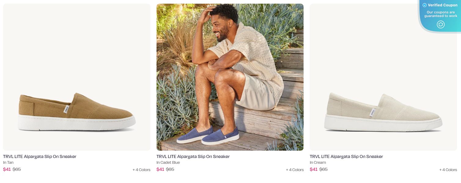 25% Off TOMS Coupons & Promo Codes + 3% Cash Back - April