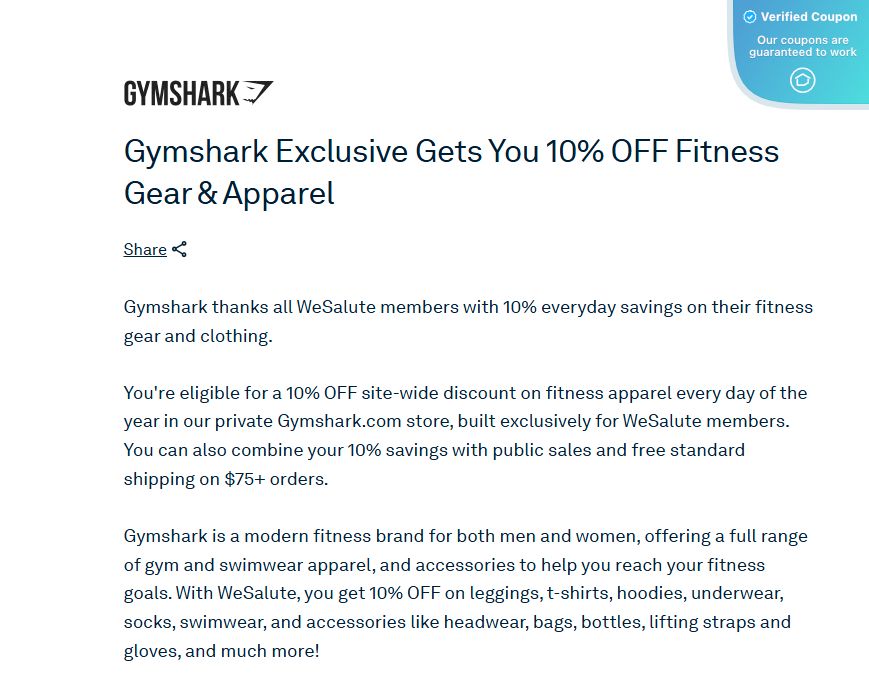 10% Off Gymshark Coupons & Discount Codes - May 2025