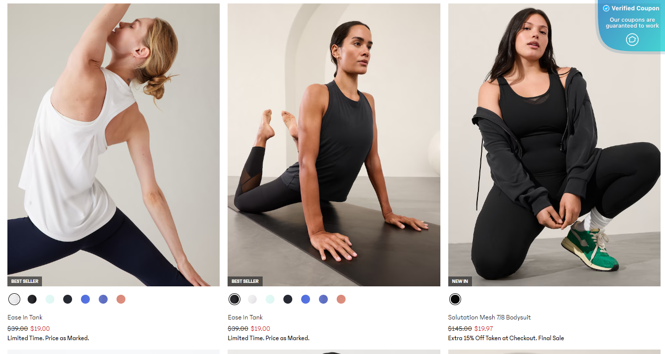 30% Off Athleta Coupons & Promo Codes + 1% Cash Back