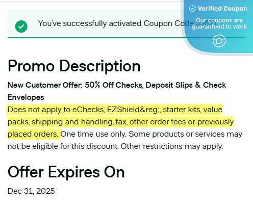 $50 Off Deluxe Checks Coupons & Discount Codes - May 2025