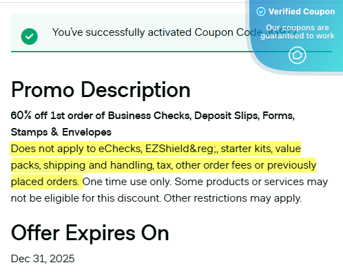 $50 Off Deluxe Checks Coupons & Discount Codes - May 2025
