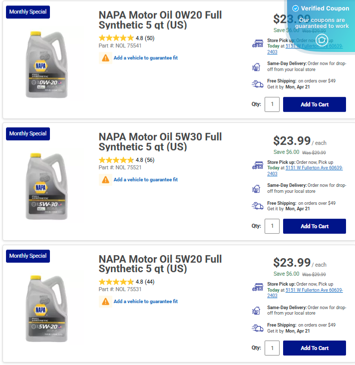 30% Off NAPA Coupons & Promo Codes + 2% Cash Back - April