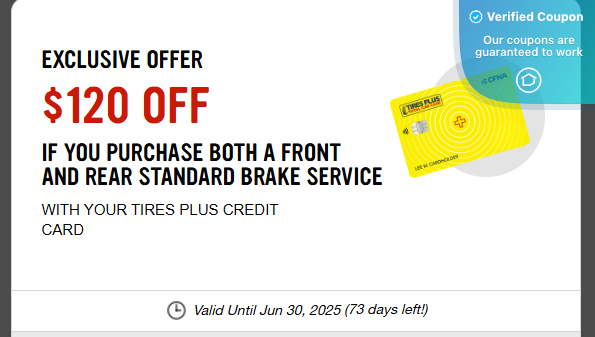 5% Off Tires Plus Coupons & Discounts - May 2025
