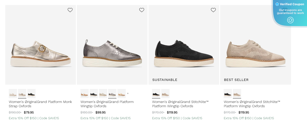 45% Off Cole Haan Coupons & Promo Codes + 3.6% Cash Back