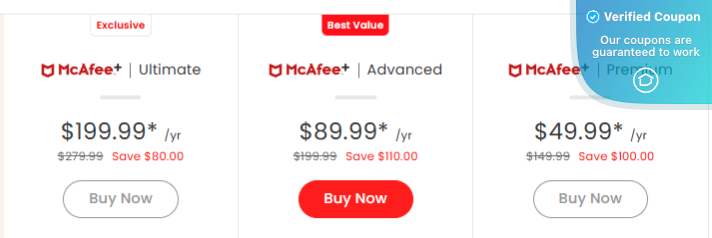65% Off McAfee Coupons & Promo Codes - May 2025
