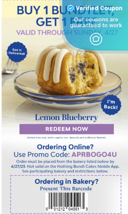 Nothing Bundt Cakes Coupons & Promo Codes - May 2025