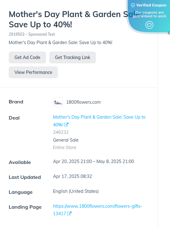 30% Off 1800Flowers Coupons & Promo Codes - May 2025