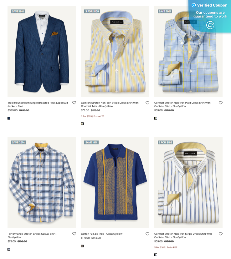 30% Off Paul Fredrick Coupons & Promo Codes - April 2025