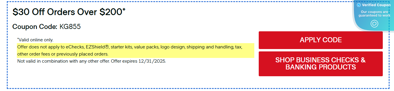 $50 Off Deluxe Checks Coupons & Discount Codes - April 2025