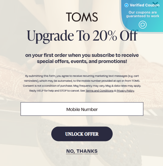 25% Off TOMS Coupons & Promo Codes + 3% Cash Back - April