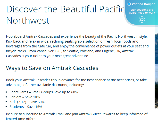 10% Off Amtrak Coupons & Discount Codes - May 2025