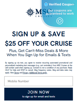 70% Off MSC Cruises Coupons & Promo Codes - May 2025