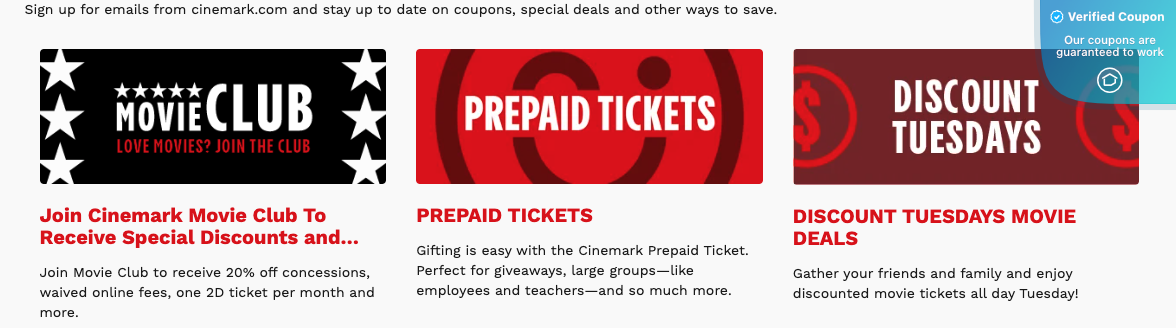 20% Off Cinemark Coupons & Promo Codes - May 2025