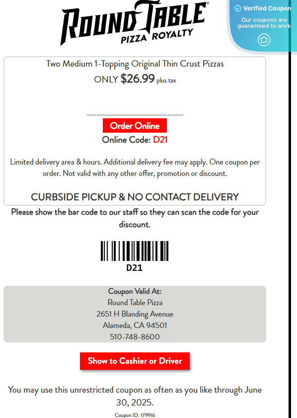 15% Off Round Table Coupons & Promo Codes - May 2025