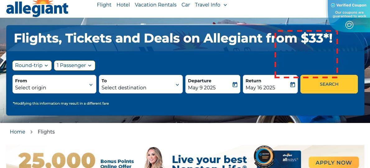 60% Off Allegiant Air Coupons & Promo Codes - May 2025