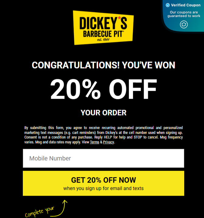 $7 Off Dickey's BBQ Coupons & Promo Codes - May 2025