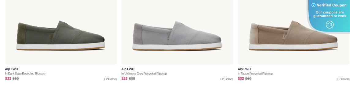 25% Off TOMS Coupons & Promo Codes - May 2025