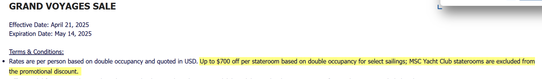 70% Off MSC Cruises Coupons & Promo Codes - May 2025