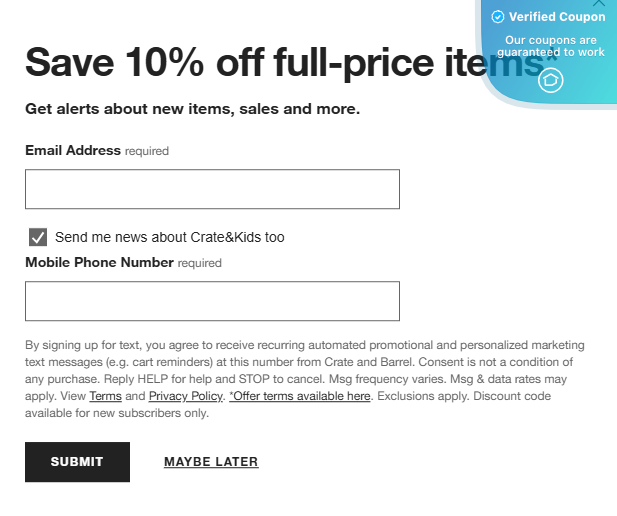 20% Off Crate and Barrel Coupons & Promo Codes - June 2025