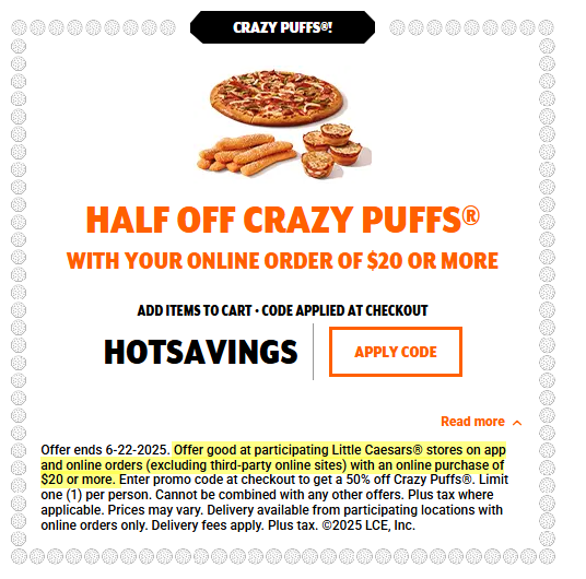 10% Off Little Caesars Coupons & Promo Codes - May 2025