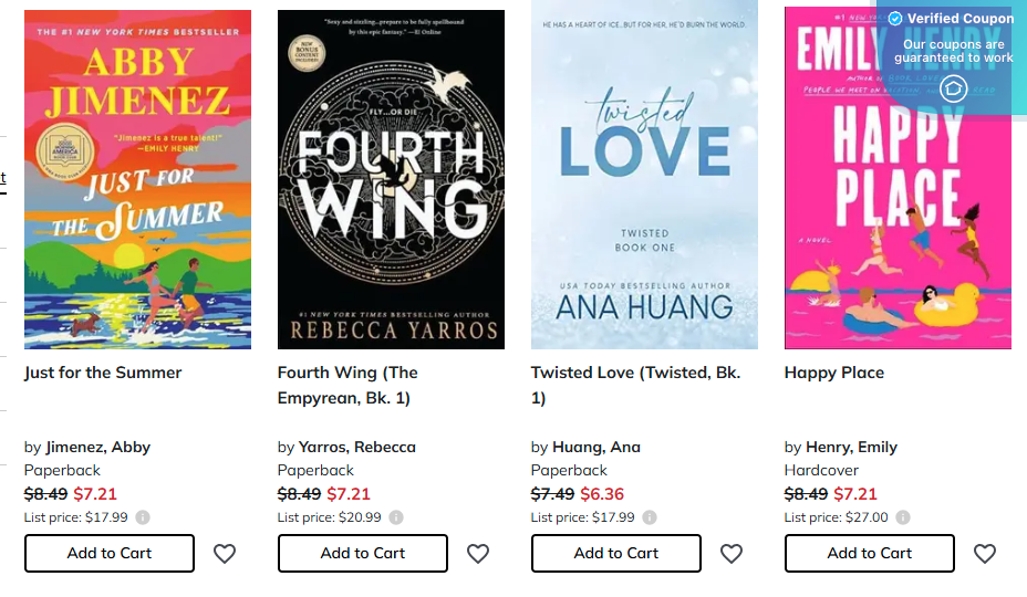 Book Outlet Coupons - Up to $5 Off (No Codes Needed)