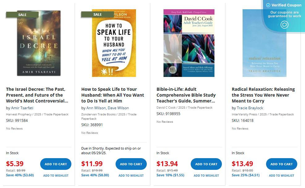 40% Off Christian Book Coupons & Promo Codes - June 2025