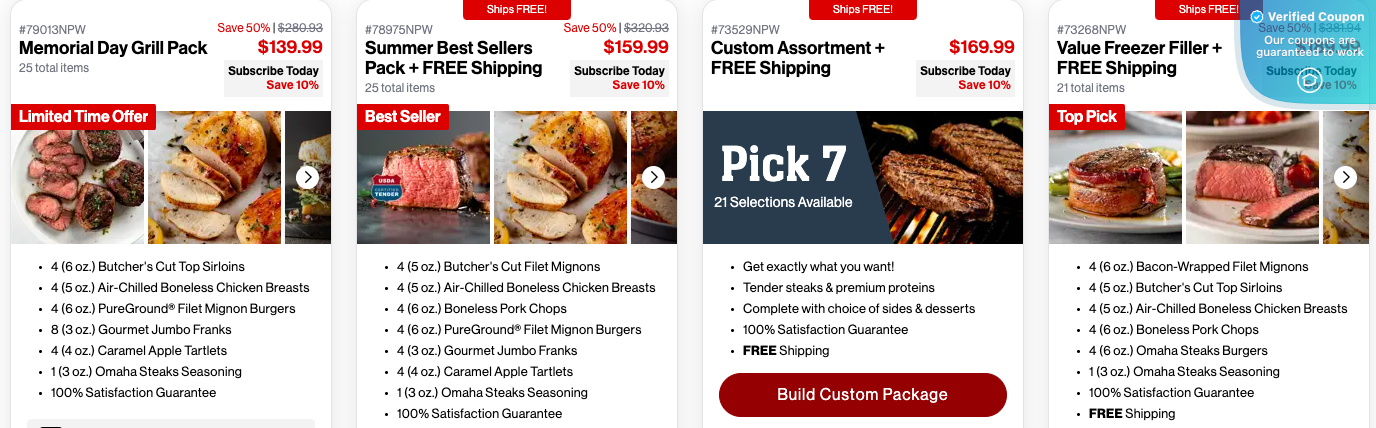 50% Off Omaha Steaks Coupons & Promo Codes - June 2025