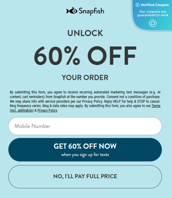 65% Off + Snapfish Coupons & Promo Codes – June 2025