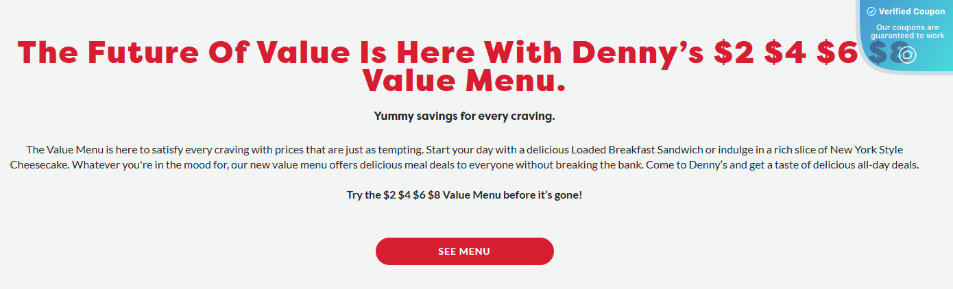 15% Off Denny's Coupons & Promo Codes - May 2025