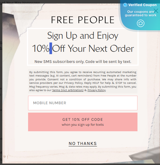 Free People Coupons - Up to 10% Off (No Codes Needed)