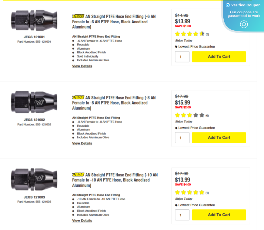 130 JEGS Verified Coupons + 3 Promo Codes for June 2025