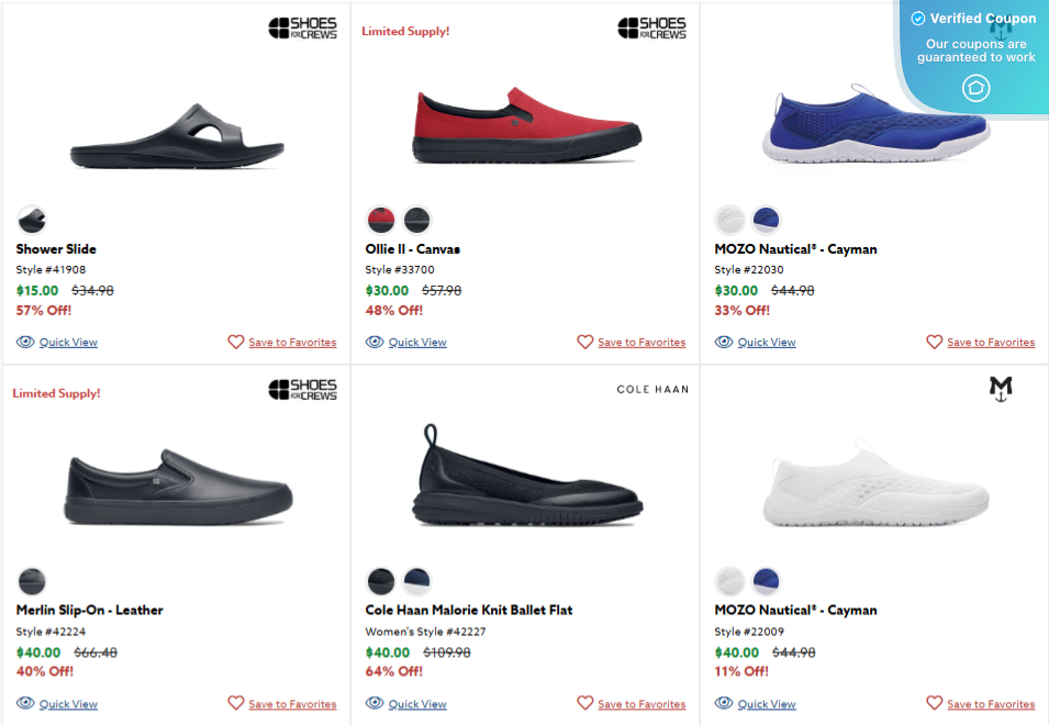 25% Off Shoes For Crews Coupons & Promo Codes - June 2025