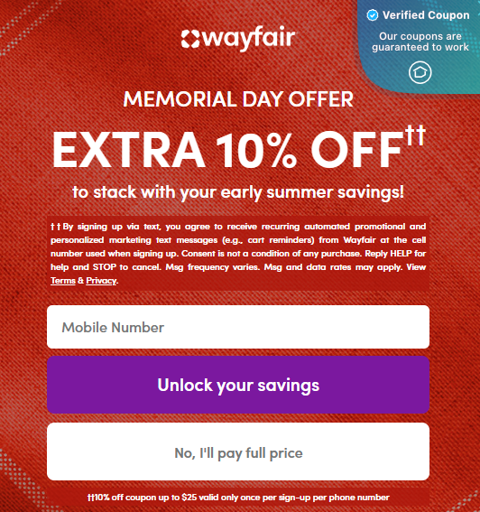 70% Off Wayfair Coupons & Promo Codes - June 2025