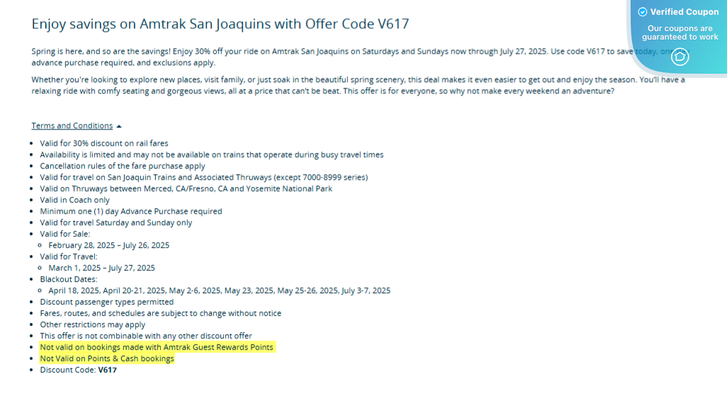 Amtrak Verified Coupons + Discount Codes for July 2025