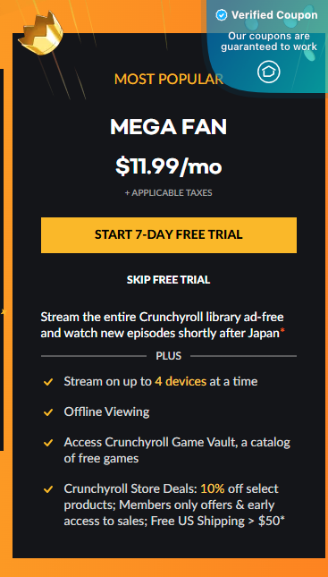 Crunchyroll - Coupons & Promo Code for June 2025