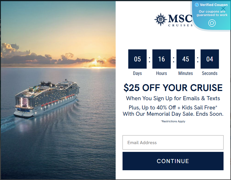 MSC Cruises Coupons: Up to 5% off (No Codes Needed in June)