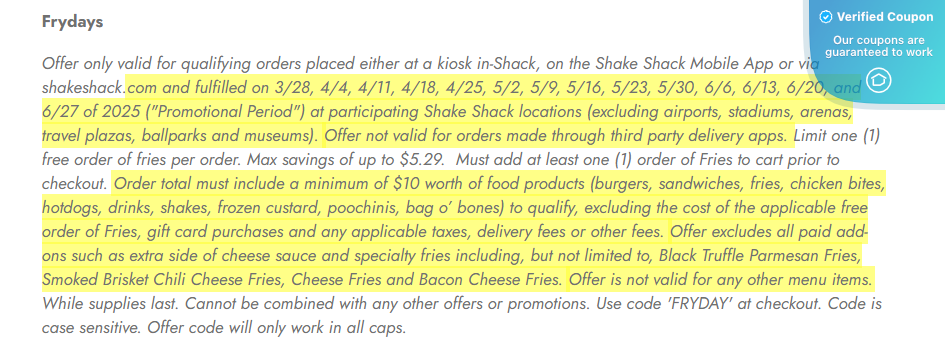 Shake Shack Coupons & Promo Codes - June 2025