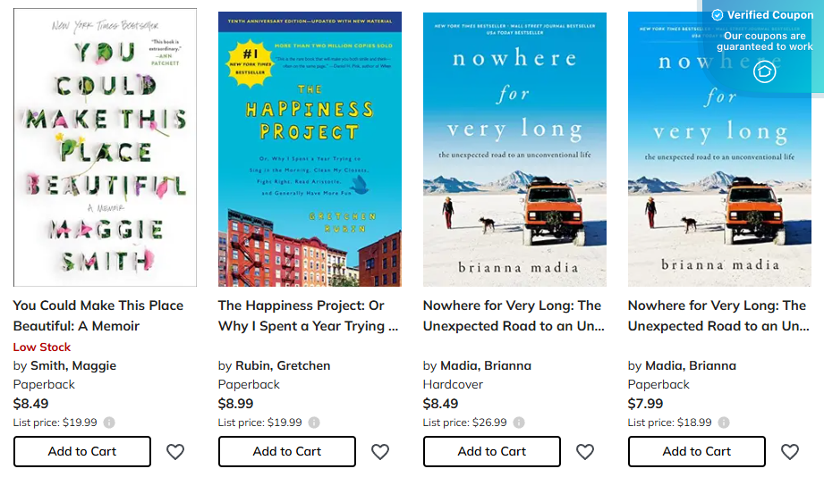 Book Outlet Coupons - Up to $5 Off (No Codes Needed)