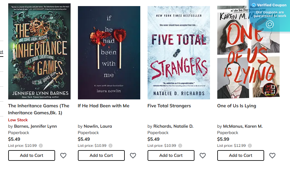 Book Outlet Coupons - Up to $5 Off (No Codes Needed)