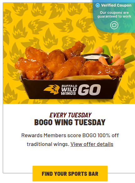 11 Buffalo Wild Wings Deals – Instantly Save Today