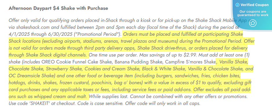 Shake Shack Coupons & Promo Codes - June 2025