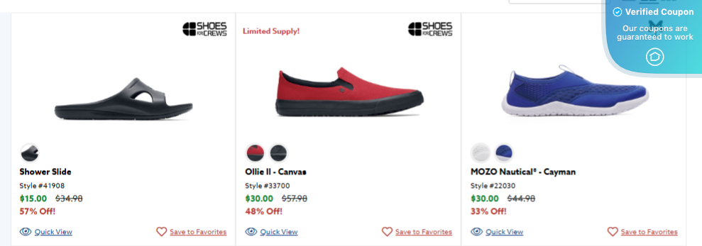 25% Off Shoes For Crews Coupons & Promo Codes - June 2025