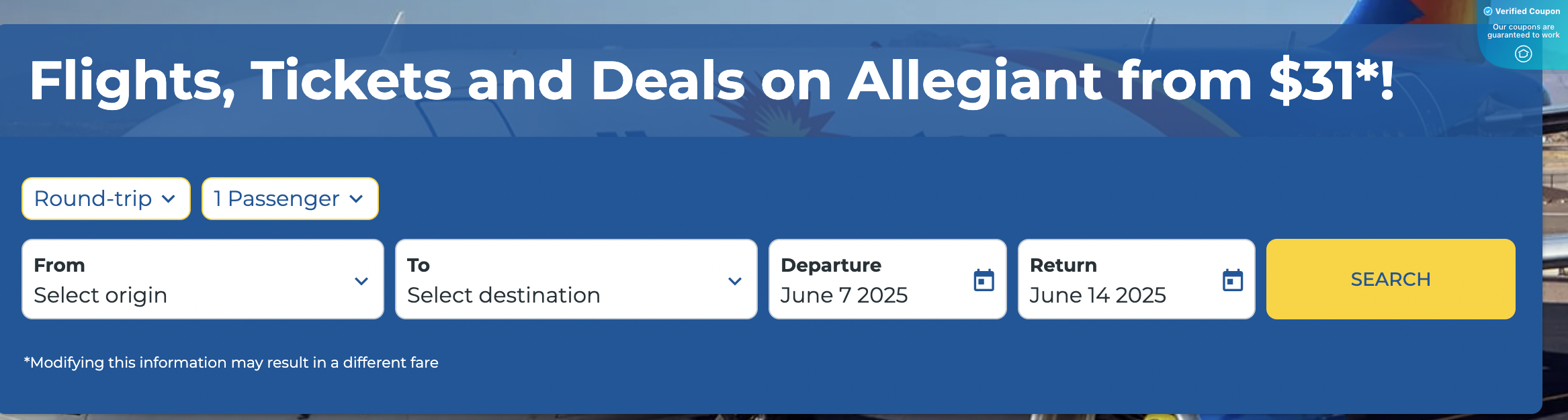 $30 Off Allegiant Air Coupons & Promo Codes - June 2025