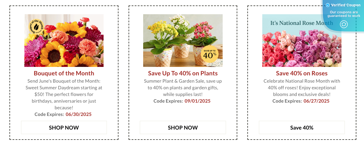 25% Off + 1800Flowers Coupons & Promo Codes – June 2025