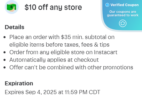 $10 Off + Instacart Coupons & Promo Codes – June 2025