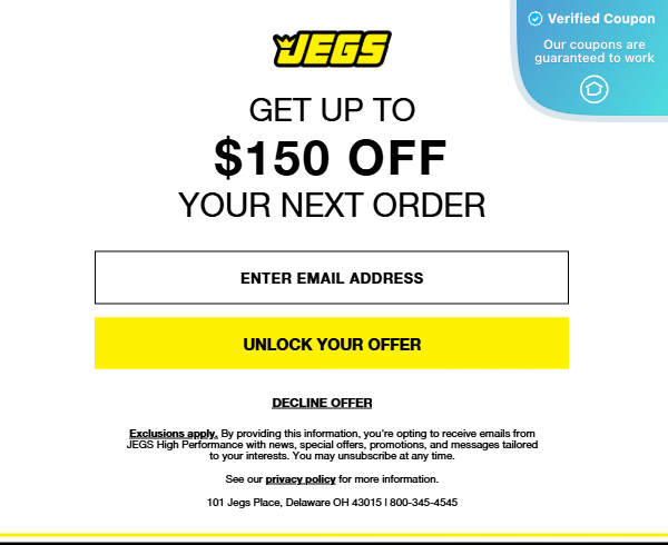 117 JEGS Verified Coupons + 3 Promo Codes for June 2025